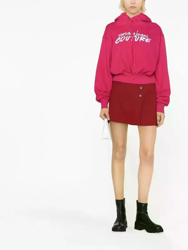 Versace Cropped Logo Hoodie