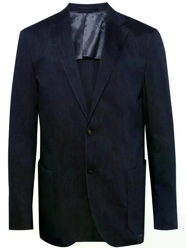 Corneliani Mélange-effect Single-breasted Blazer - Blue