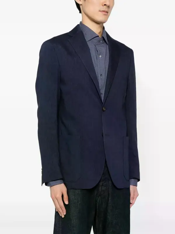 Corneliani Mélange-effect Single-breasted Blazer - Blue