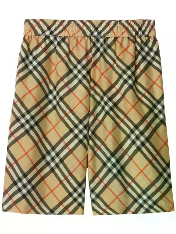 Burberry Check Silk Shorts - Neutrals