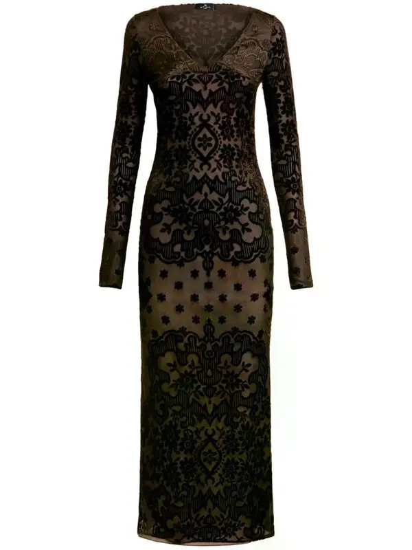 Etro Paisley Velvet Dress - Black