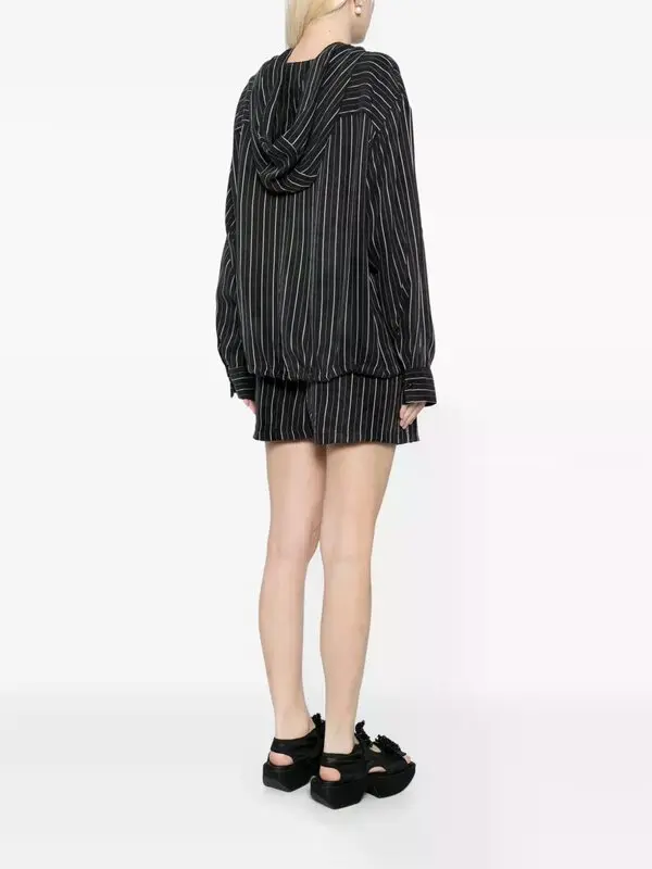 B+AB Striped Hoodie Shirt And Shorts Set
