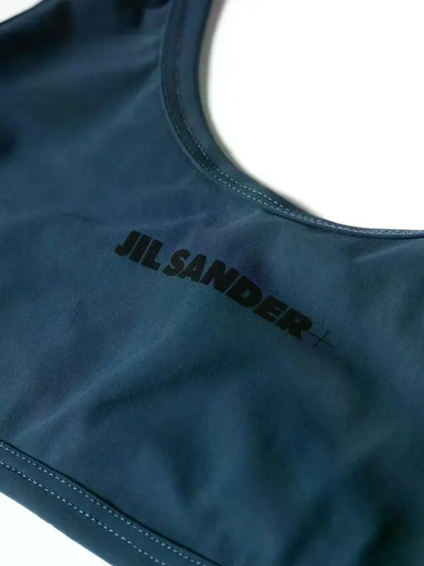 JIL SANDER Logo-print Bikini Top - Blue