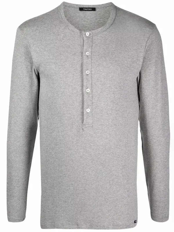 TOM FORD Long-sleeve Button-fastening Top - Grey