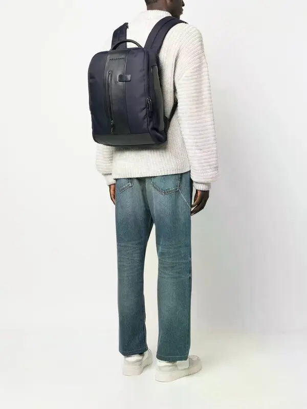 PIQUADRO Logo-patch Backpack - Blue