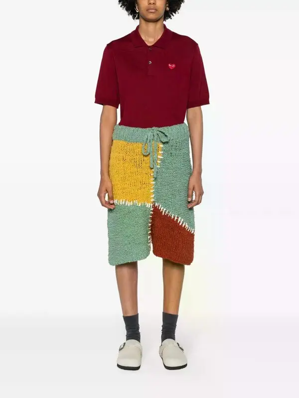 Play Comme Des Garcon Heart-patch Wool Polo Shirt - Red
