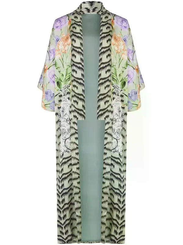 TEMPERLEY LONDON Cleo Floral-print Silk-blend Coat - Green
