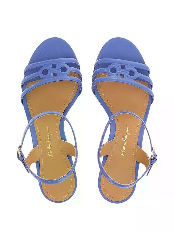 FERRAGAMO Gancini 70mm Wedge Sandals