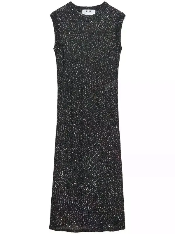 MSGM Sequin-embellished Midi Dress