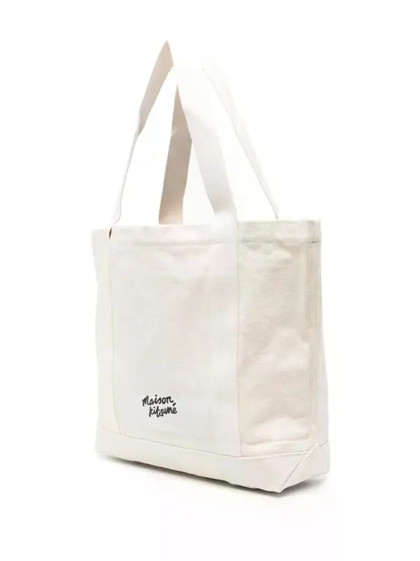 Maison Kitsuné Fox Head Canvas Tote Bag - Neutrals