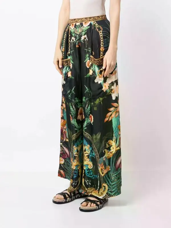 Camilla Graphic-print Wide-leg Trousers