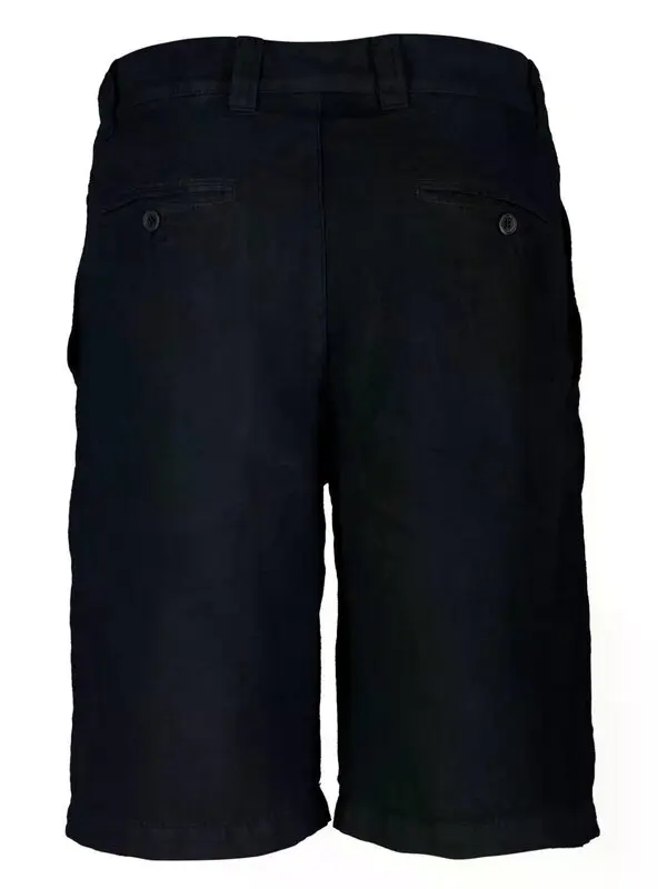 120% Lino Mid-rise Linen Bermuda Shorts - Blue