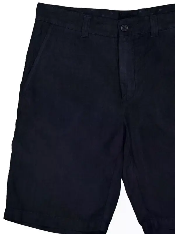 120% Lino Mid-rise Linen Bermuda Shorts - Blue