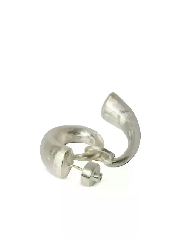 PARTS OF FOUR Horn Pendant Sterling Earring - Silver