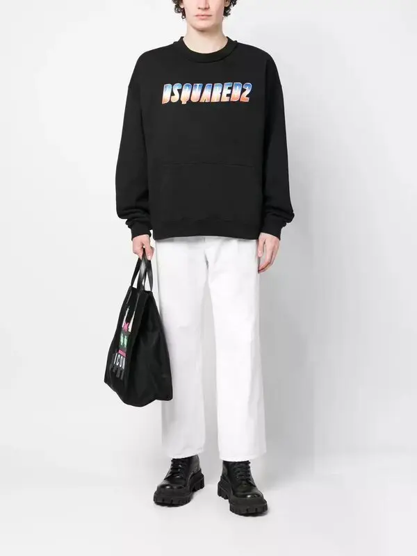 Dsquared2 Glittery Logo Crew Neck Sweatshirt