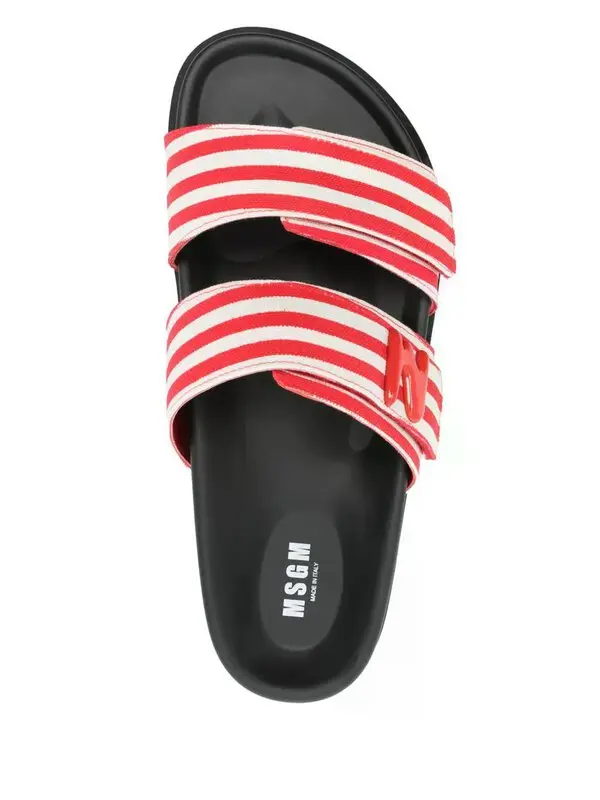 MSGM Striped Canvas Slides