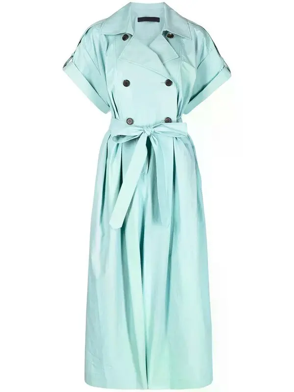JUUN.J Double-breasted Trench Jumpsuit - Blue