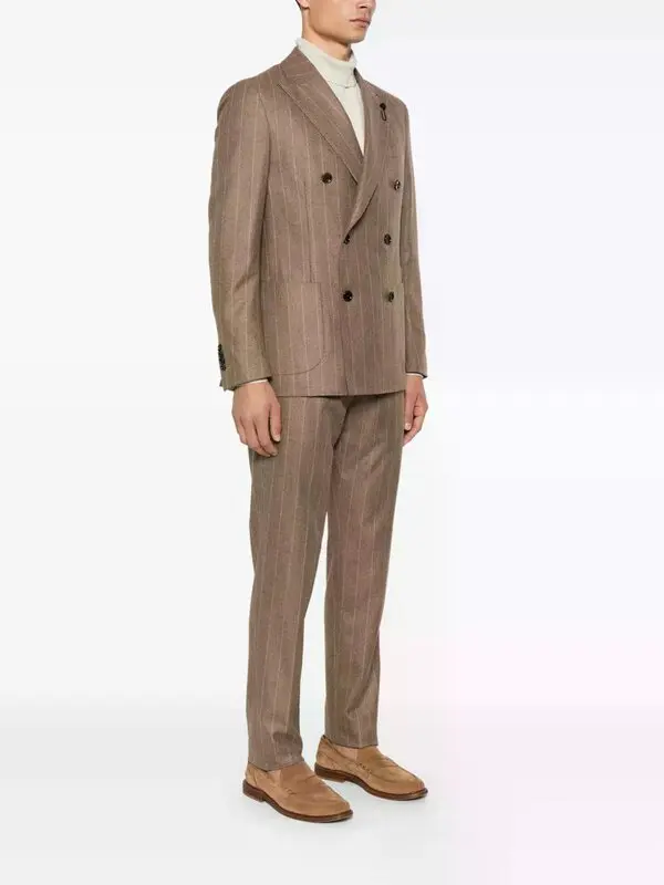 LARDINI Pinstripe Suit - Brown