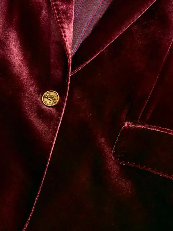 Etro Single-breasted Velvet Blazer - Red