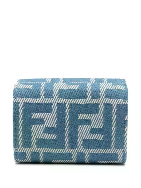 Fendi Micro Trifold Jacquard Wallet - Blue