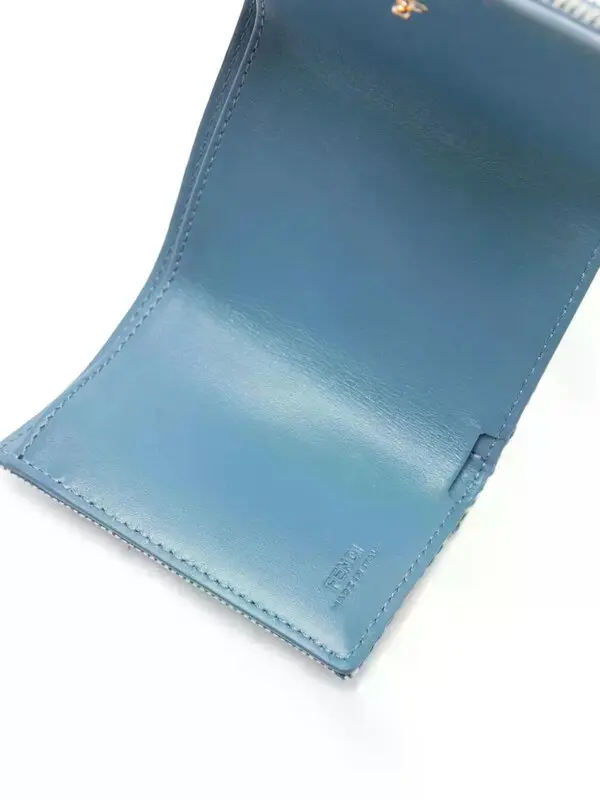 Fendi Micro Trifold Jacquard Wallet - Blue