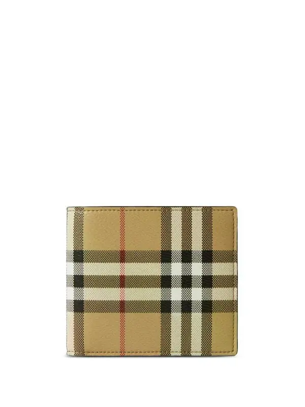 Burberry Vintage Check Bifold Leather Wallet