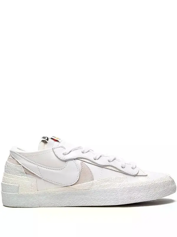 Nike X Sacai Blazer Low Patent Leather Sneakers - White