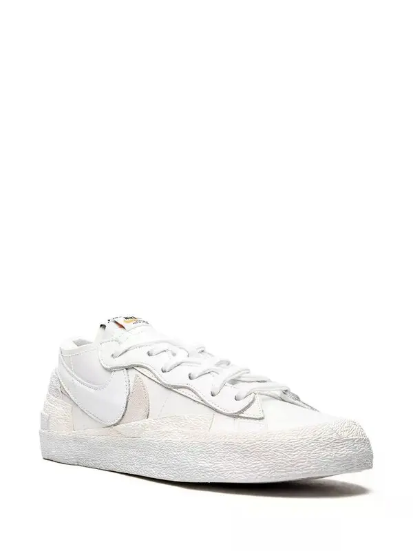 Nike X Sacai Blazer Low Patent Leather Sneakers - White