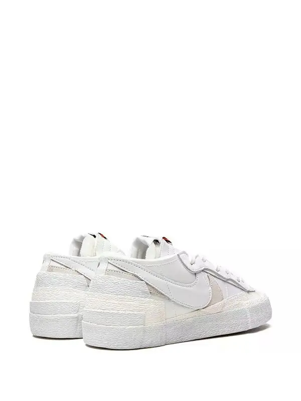 Nike X Sacai Blazer Low Patent Leather Sneakers - White