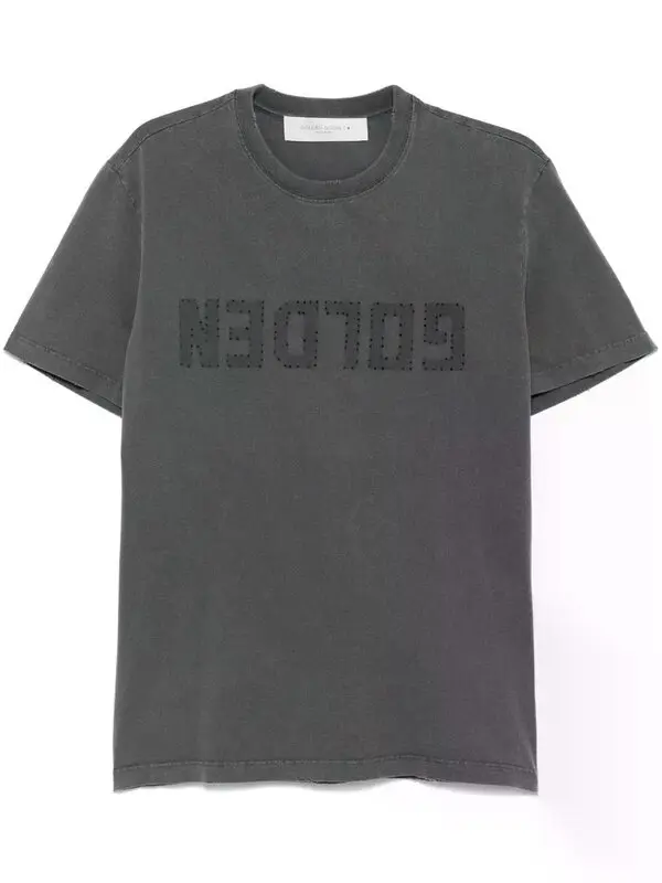 GOLDEN GOOSE Inverted-logo Distressed-effect T-shirt