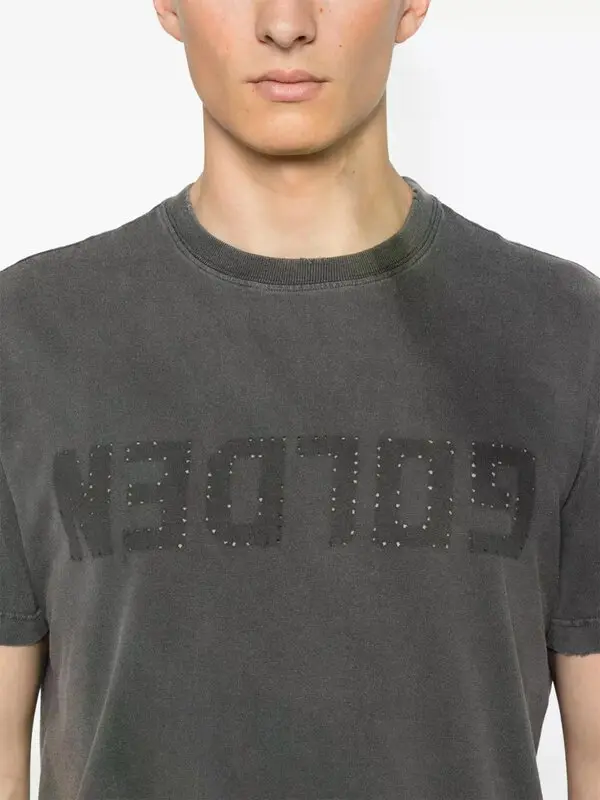 GOLDEN GOOSE Inverted-logo Distressed-effect T-shirt