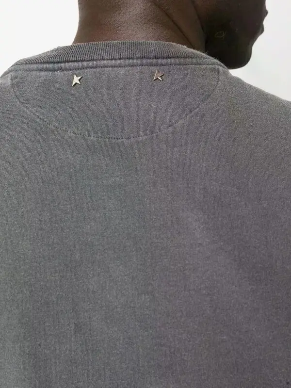 GOLDEN GOOSE Inverted-logo Distressed-effect T-shirt