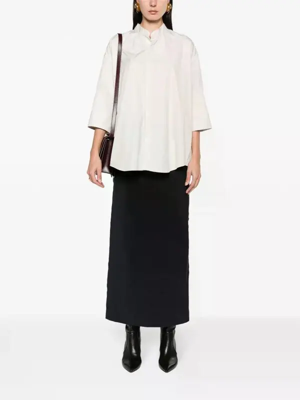 AMI Paris Band Collar Cotton Shirt