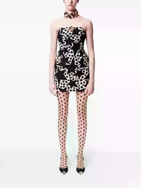 AREA Star-print Jacquard Minidress