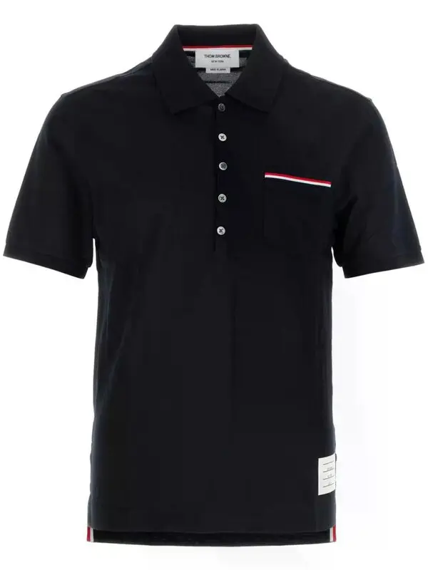 Thom Browne Rwb Stripe Polo Shirt - Blue