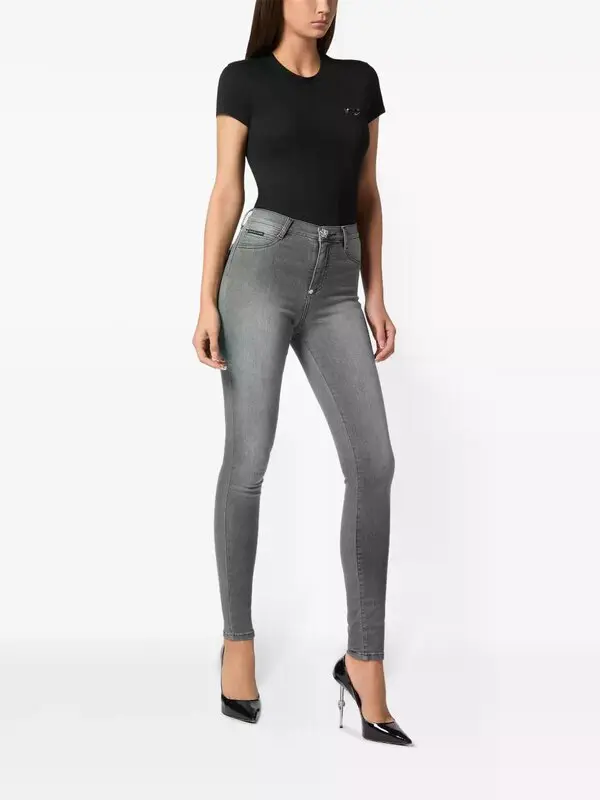 Philipp Plein High-waisted Skinny Jeans - Grey