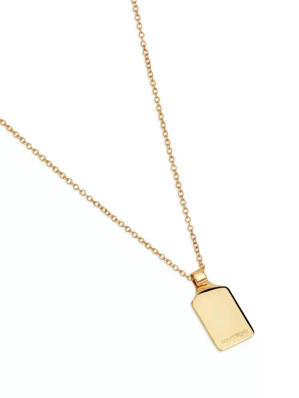 COURREGES Engraved Logo Pendant Necklace