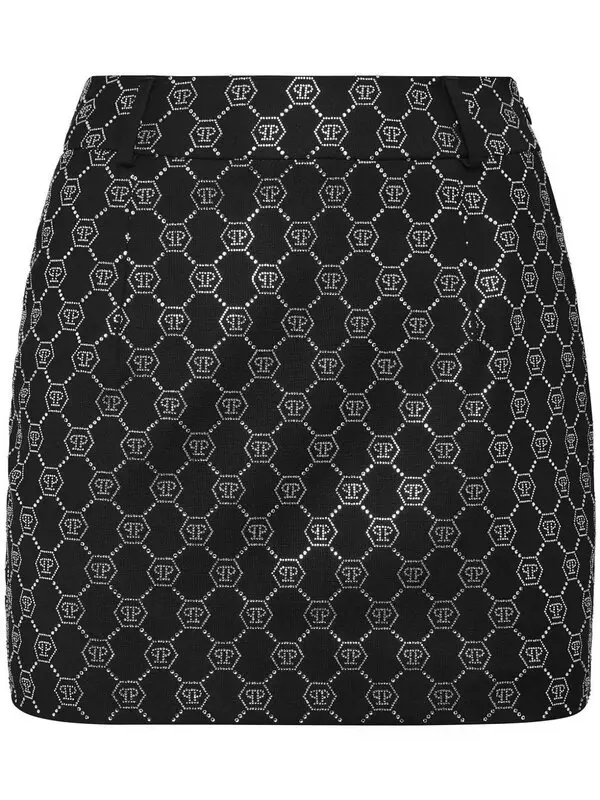 Philipp Plein Monogram-embellished Mini Skirt