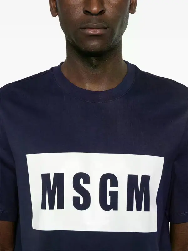 MSGM Logo-print T-shirt - Blue