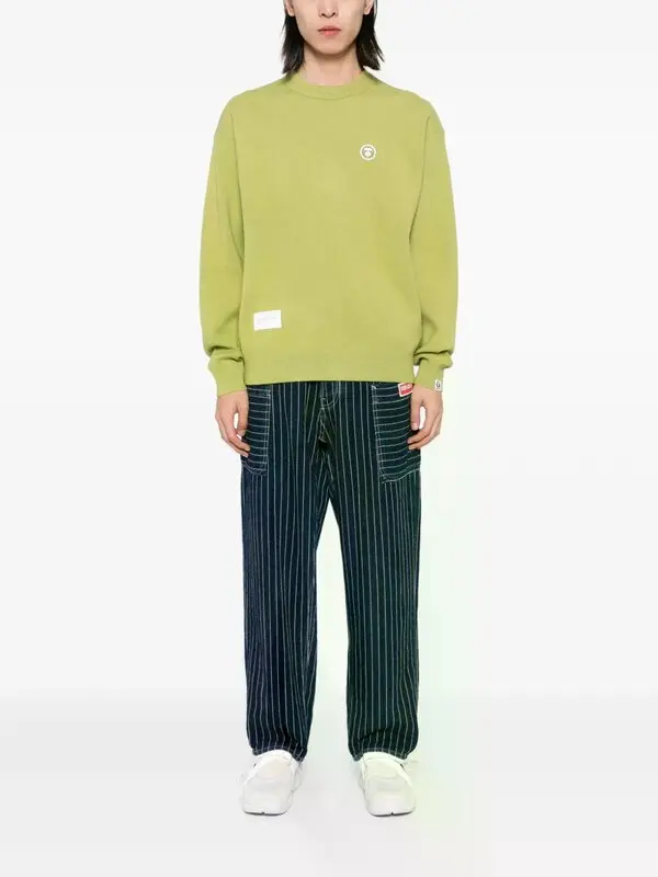 AAPE BY *A BATHING APE Moonface Logo Jumper - Green