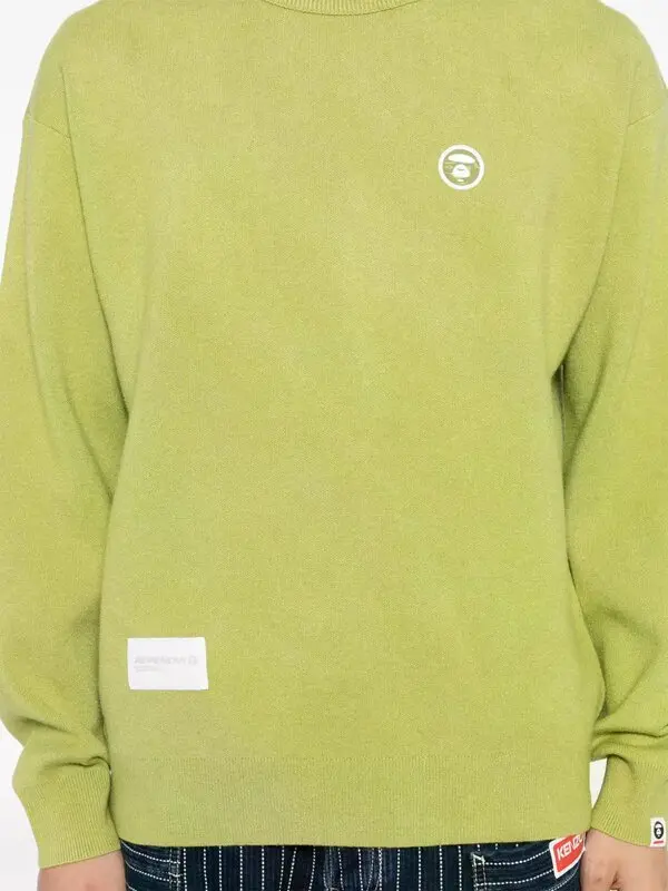 AAPE BY *A BATHING APE Moonface Logo Jumper - Green