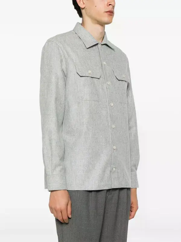 Brunello Cucinelli Mélange-effect Wool Shirt