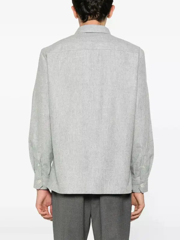 Brunello Cucinelli Mélange-effect Wool Shirt