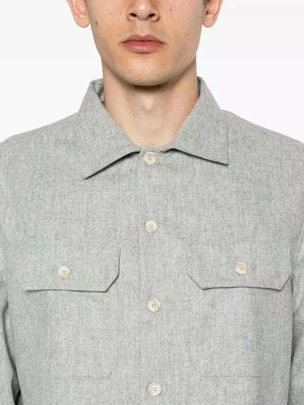 Brunello Cucinelli Mélange-effect Wool Shirt