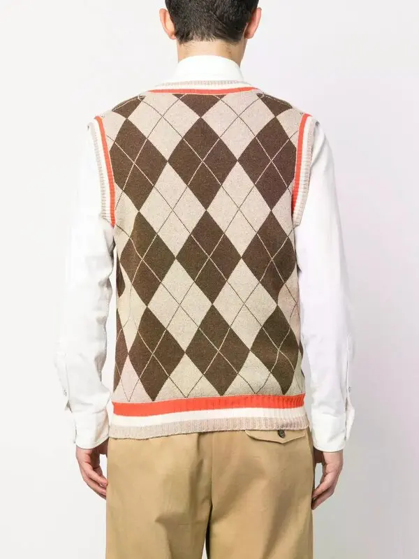 Dsquared2 Argyle-pattern Wool-silk Vest