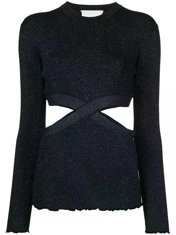 3.1 Phillip Lim Lurex Cut-out Knitted Top