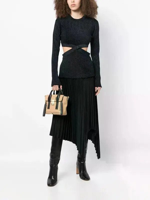 3.1 Phillip Lim Lurex Cut-out Knitted Top