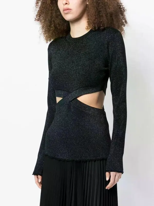 3.1 Phillip Lim Lurex Cut-out Knitted Top