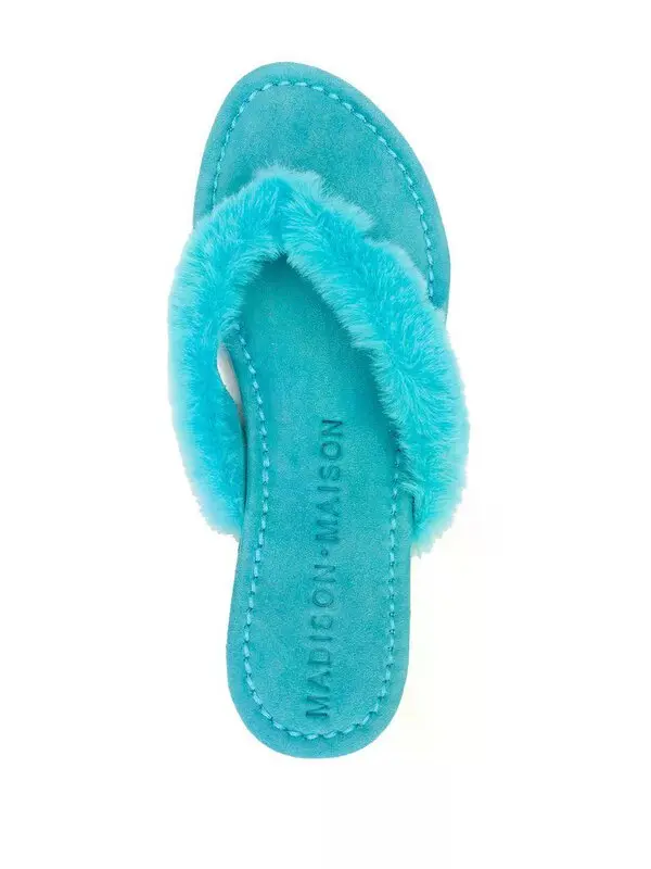 MADISON MAISON Ivanka Artificial Fur Thong Sandals