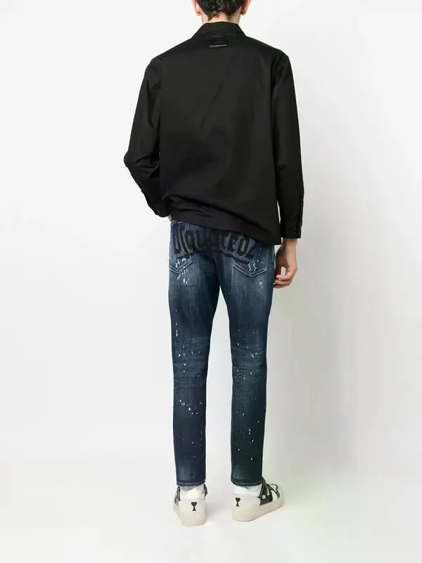 Dsquared2 Paint-splatter Ripped Skinny Jeans